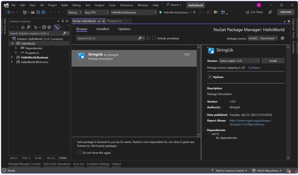 Private NuGet Repository With Azure DevOps Artifacts